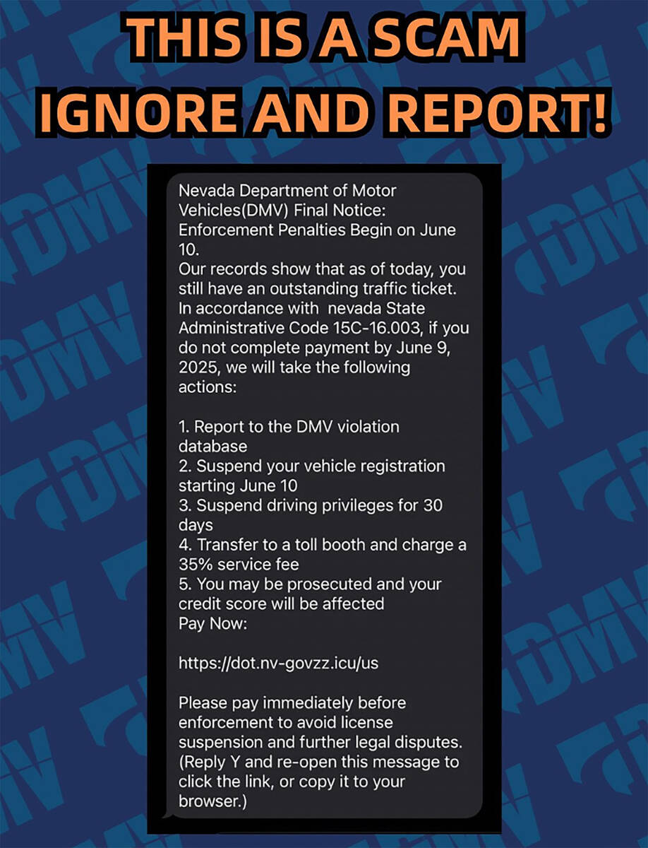 Is there a scam going around involving DMV text messages? | Pahrump ...